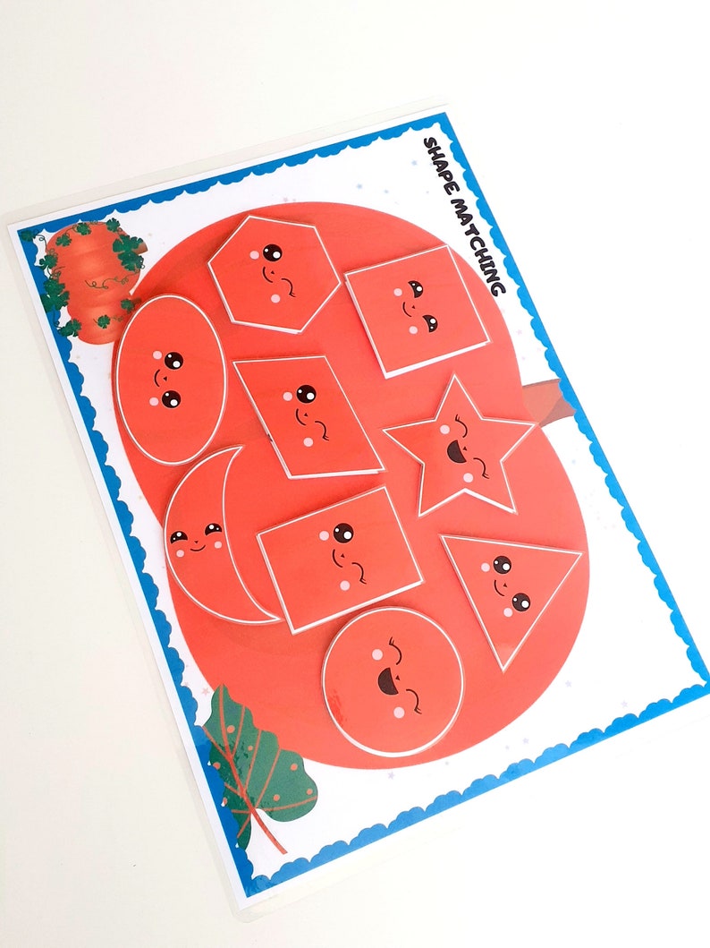Shape Matching Game, Homeschool Worksheet, Preschool Shape Activities ...