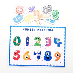 Learn Numbers 1 to 10, Number Matching Game - Etsy