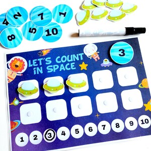 Space Counting Activity Numbers 1 to 10 Count for Kids - Etsy