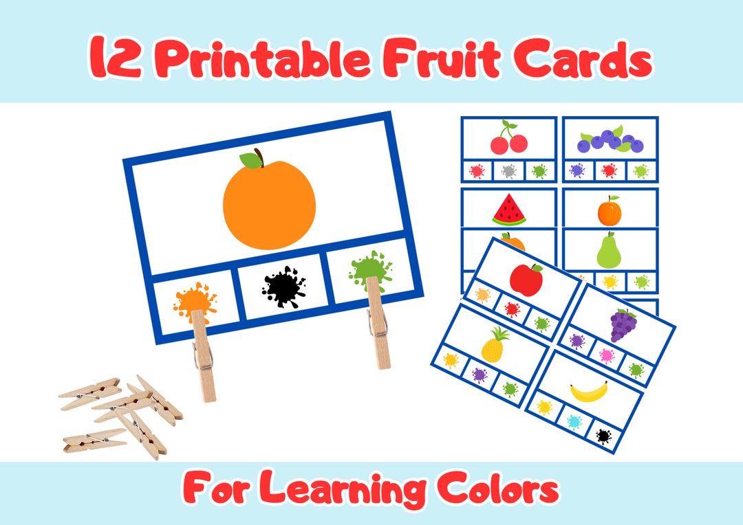12 Printable Color Matching Cards, Summer Activivity and Fine Motor ...