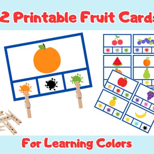 12 Printable Color Matching Cards, Summer Activivity and Fine Motor ...