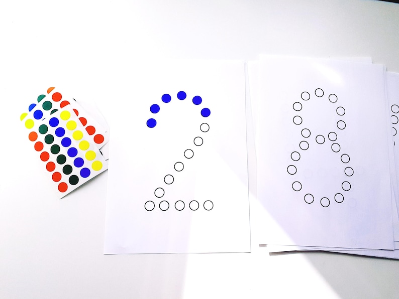 Number Dot Sticker Activity and Printable Learning Numbers. - Etsy