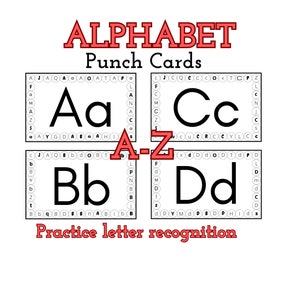 Alphabet Hole Punch Fine Motor Letter Cards for Preschool, Kindergarten ...