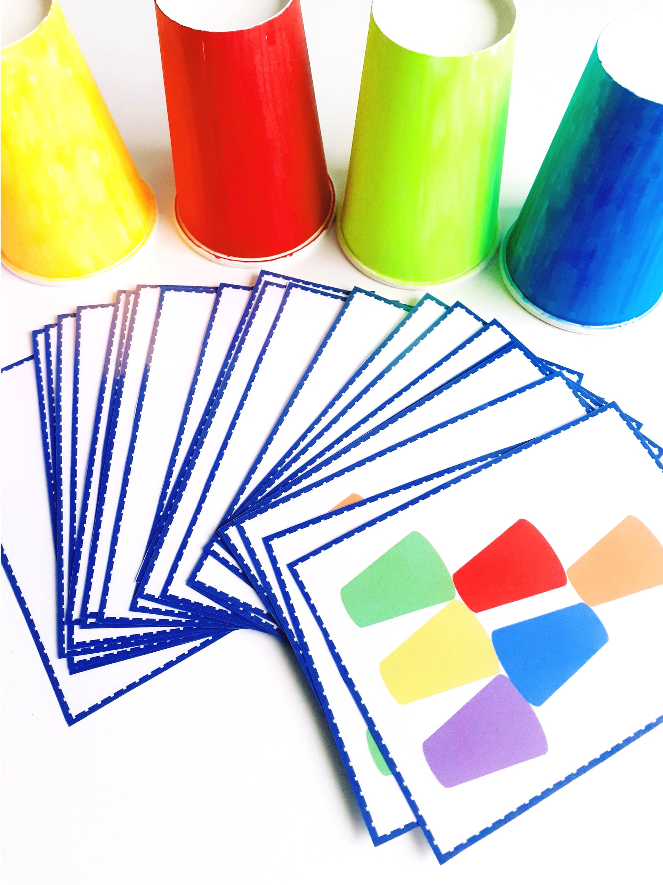 Stacked Cups Pattern Activity Printable Color Matching Game. - Etsy