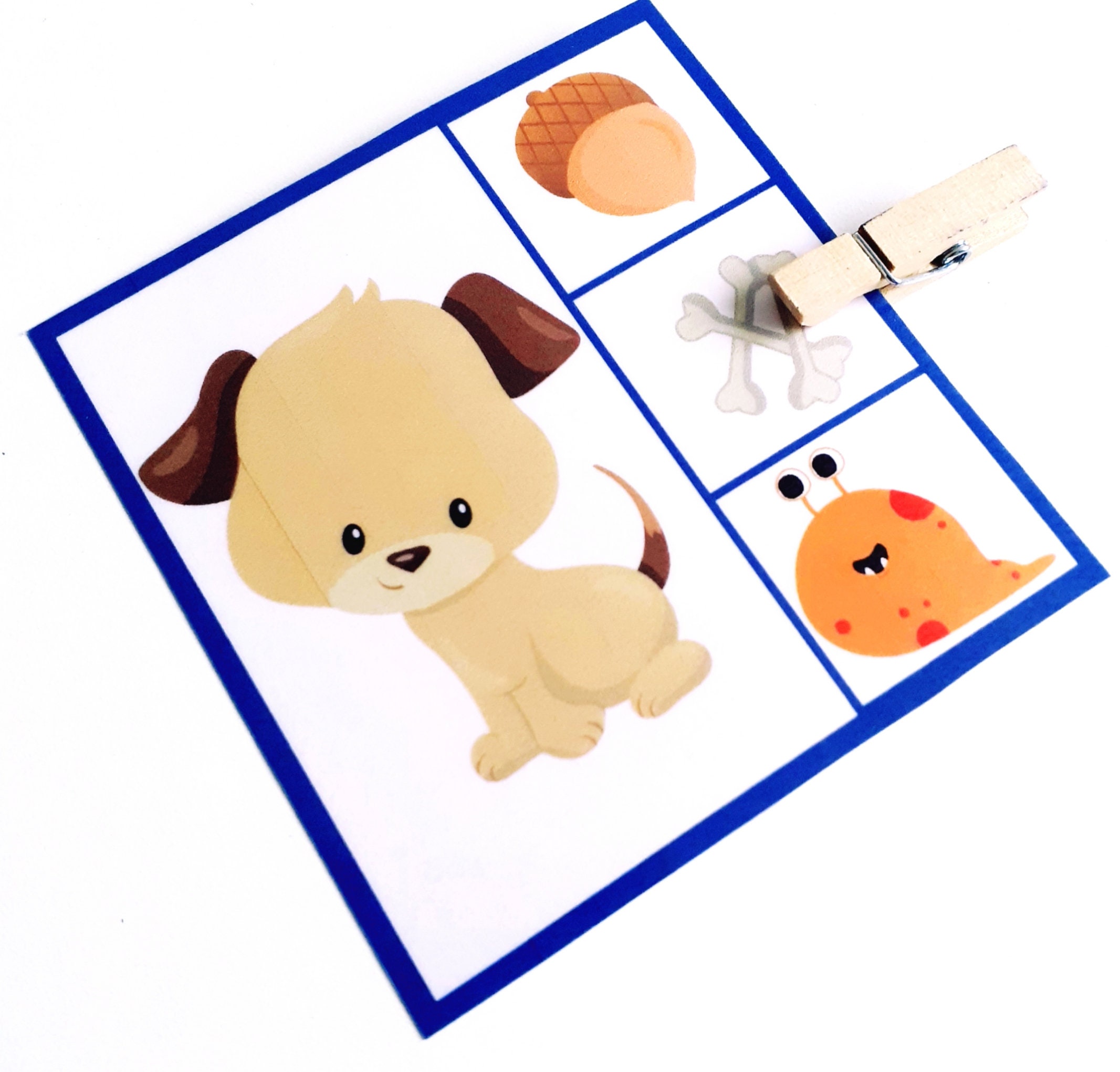 Animals Food, Fine Motor Skills, Animal Matching Game - Etsy