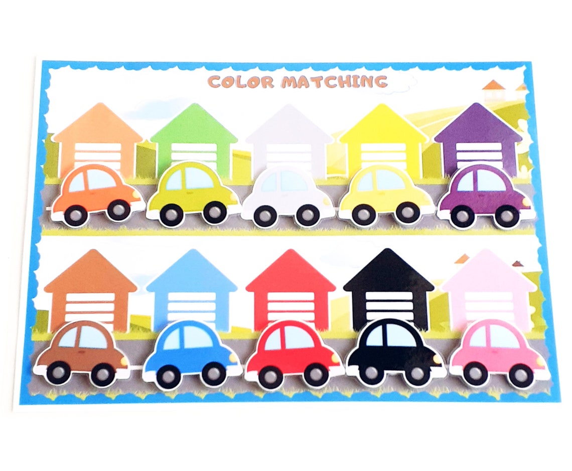 Color Sorting Matching Car Game Color Matching Activity - Etsy