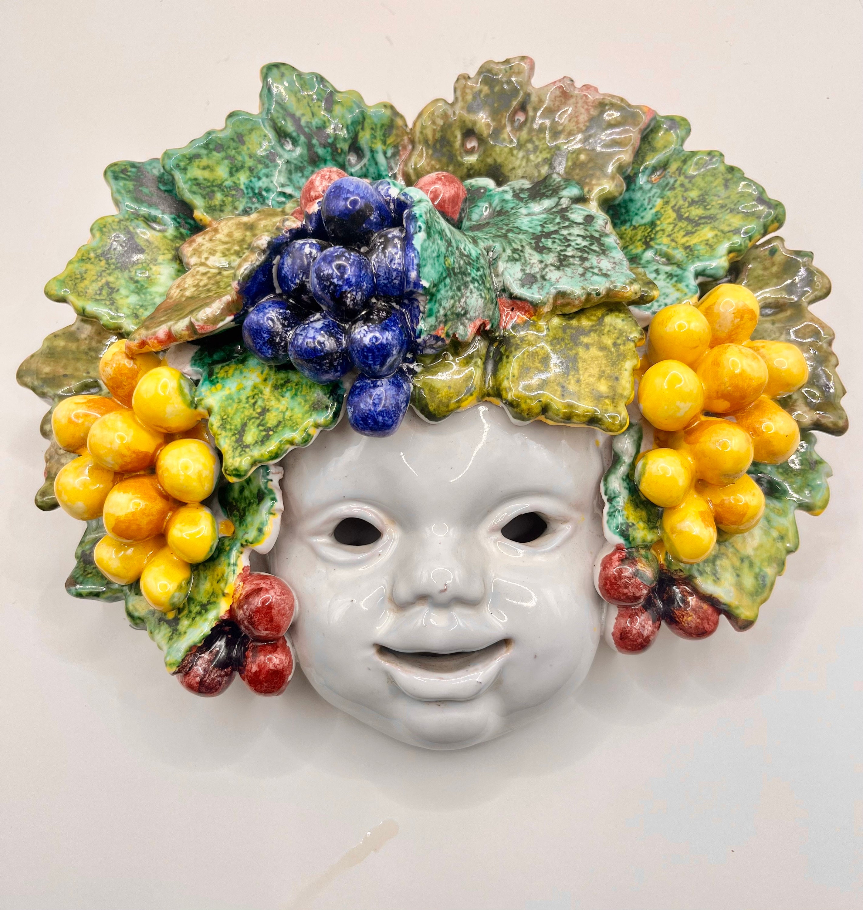 Tuscan Chianti Bacchus Autumn Face Mask With Grapes - Etsy