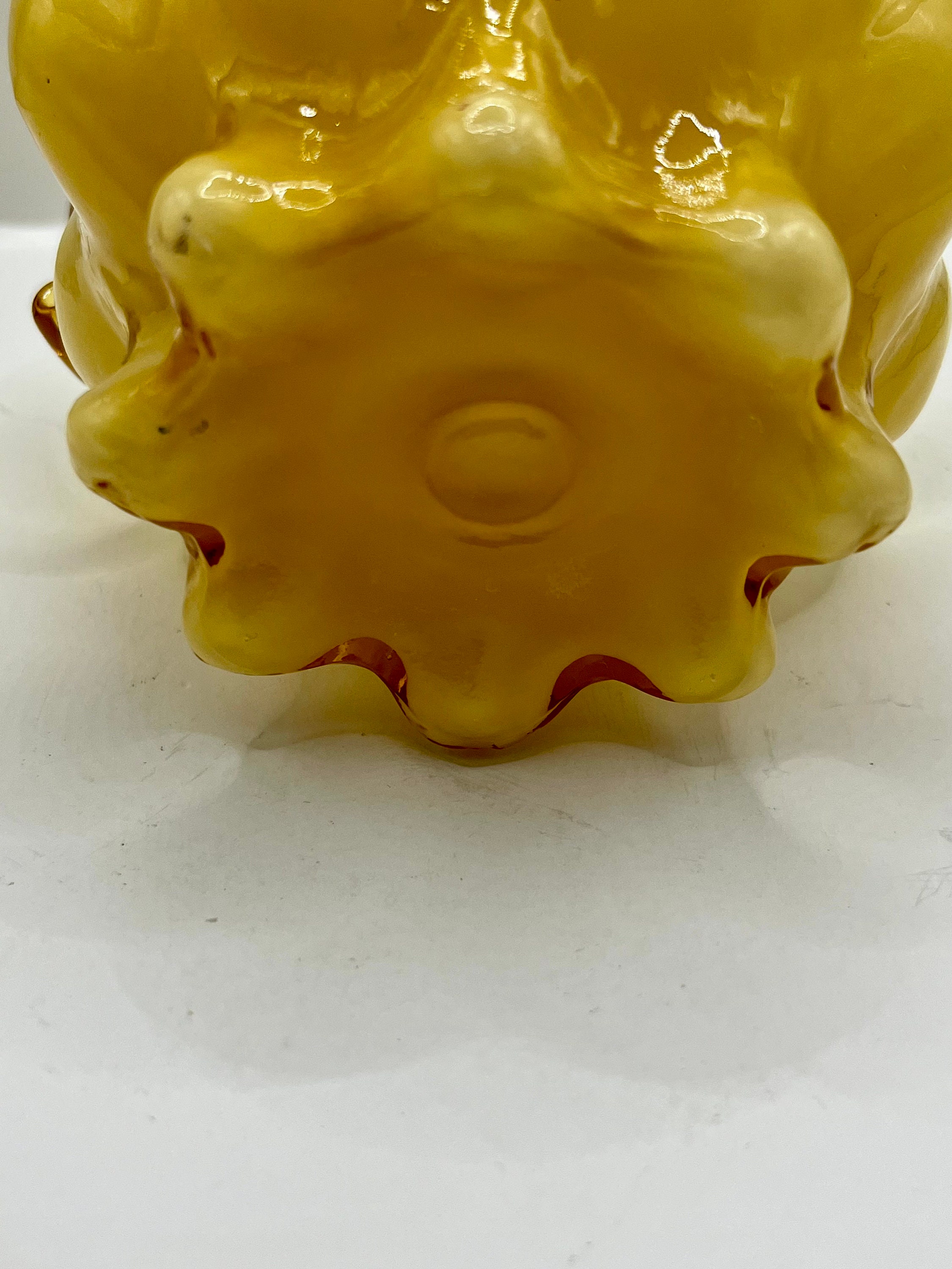 Mid Century Modern Kanawha Pitcher. Two Toned Yello Hand Blown Glass ...