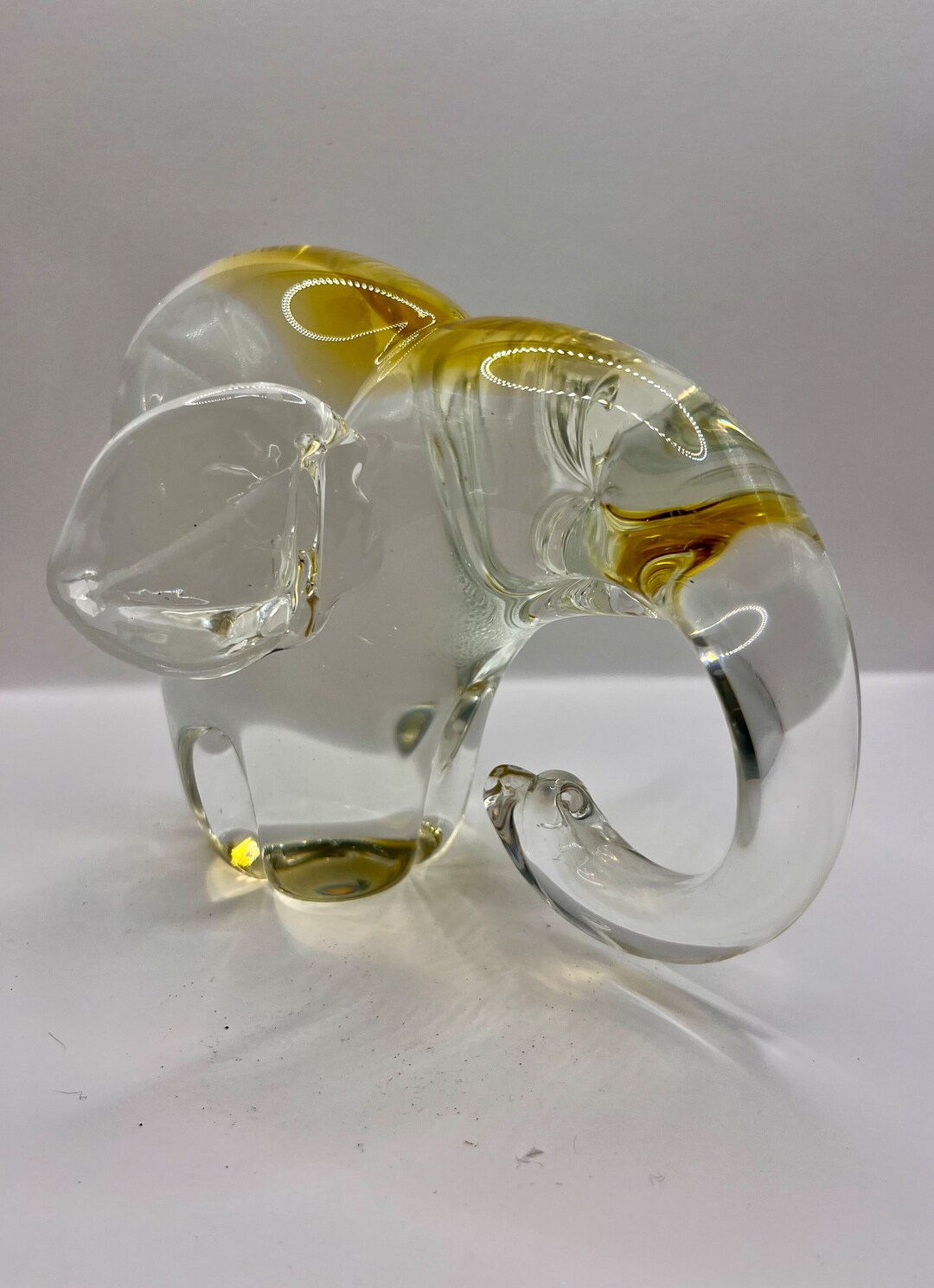 Murano Style Good Luck Glass With Yellow Elephant. 3.3 Pounds - Etsy