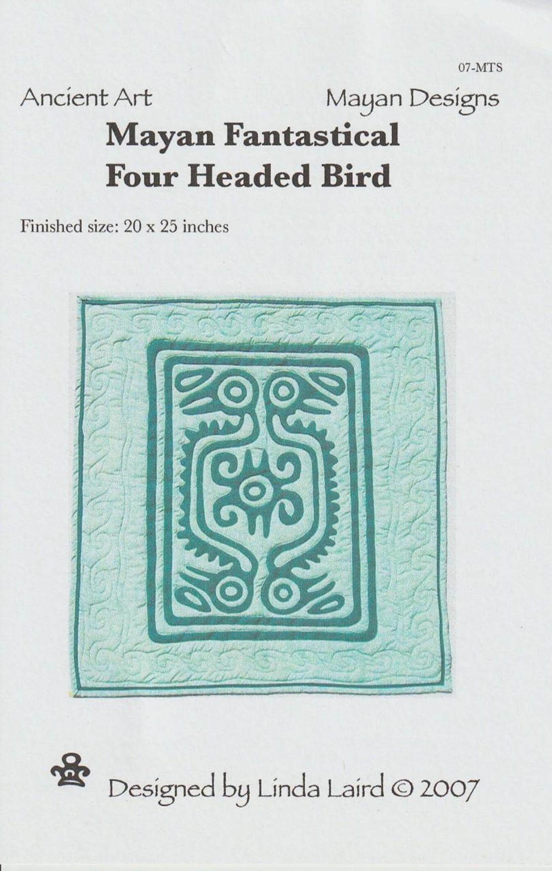 Mayan Design Quilt Pattern-four Headed Bird by Linda Laird - Etsy