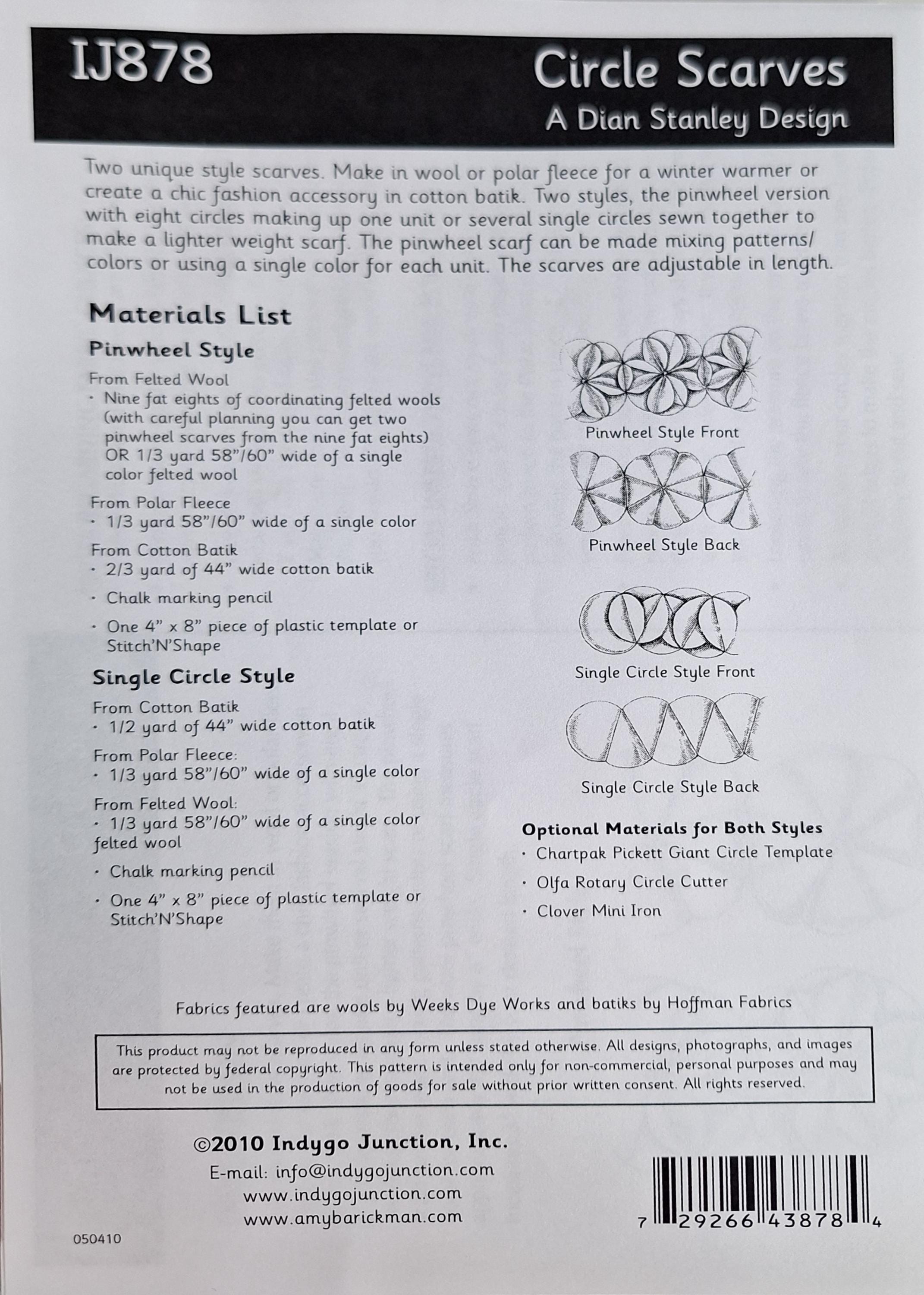 PATTERN * Circle Scarves by Amy Barickman Design Pristine Condition - Etsy
