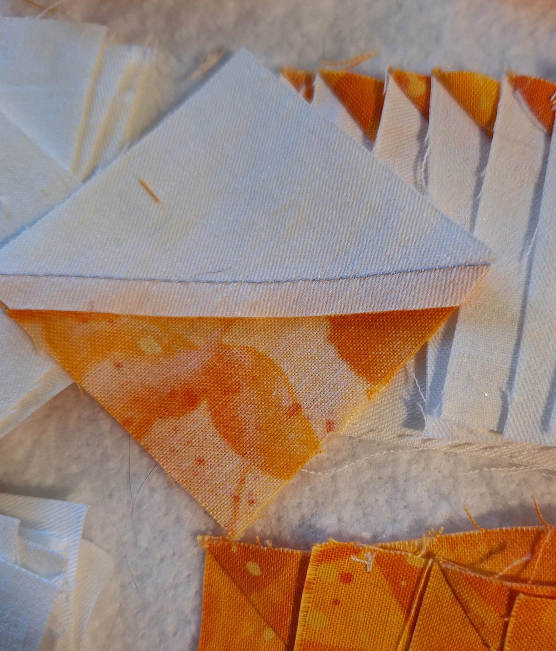 Orange and White 2.5 Inch Half Square Triangles 47 Plus 4 Orange for ...