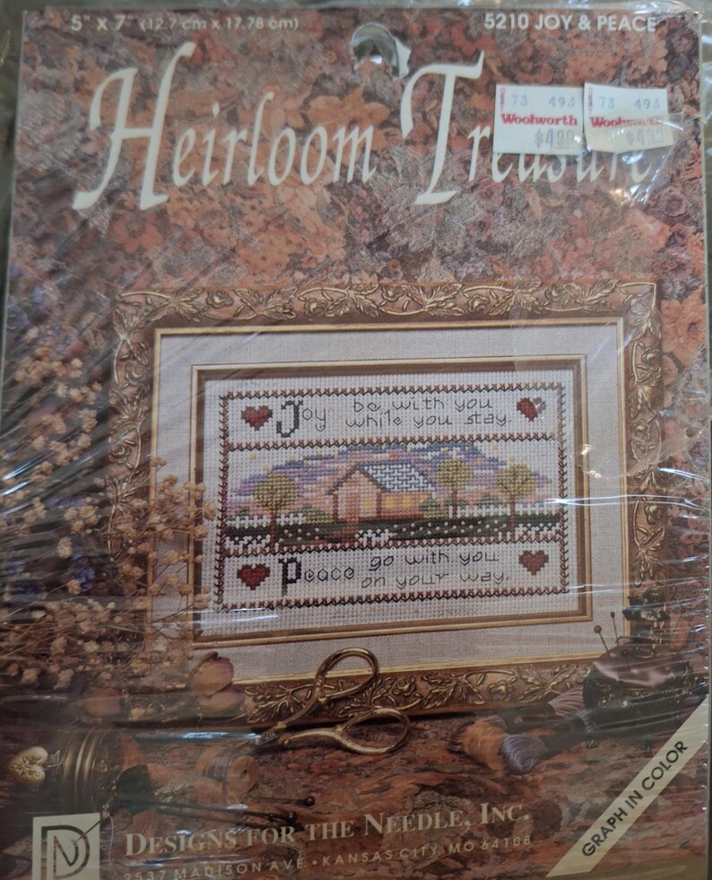 Vintage 1992 Heirloom Treasure Cross Stitch Kit - Joy & Peace - Etsy
