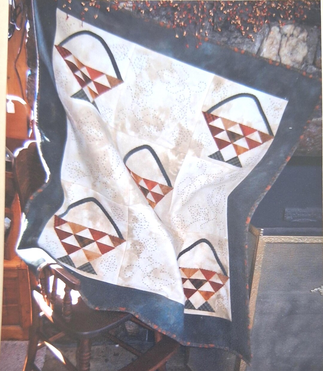 PATTERN* "autumn Baskets" is a Pattern for a Wool Quilt by Black Cat ...