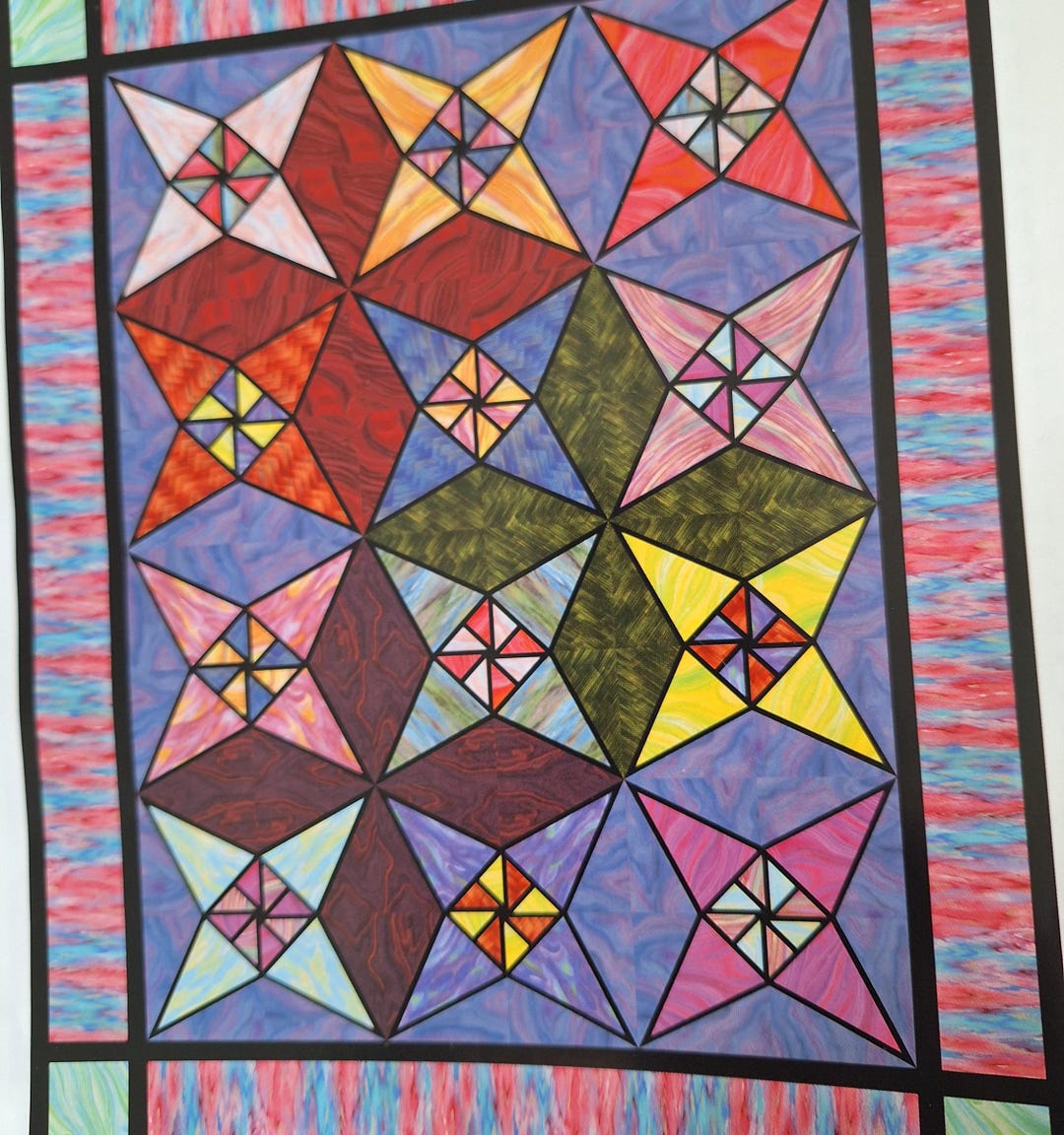 Stained Glass Stars Quilt PATTERN by Liz Schwartz & Stephen Seifert ...