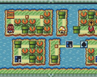 Super Mario World Map Cross Stitch Pattern. PDF Files. INSTANT DOWNLOAD ...