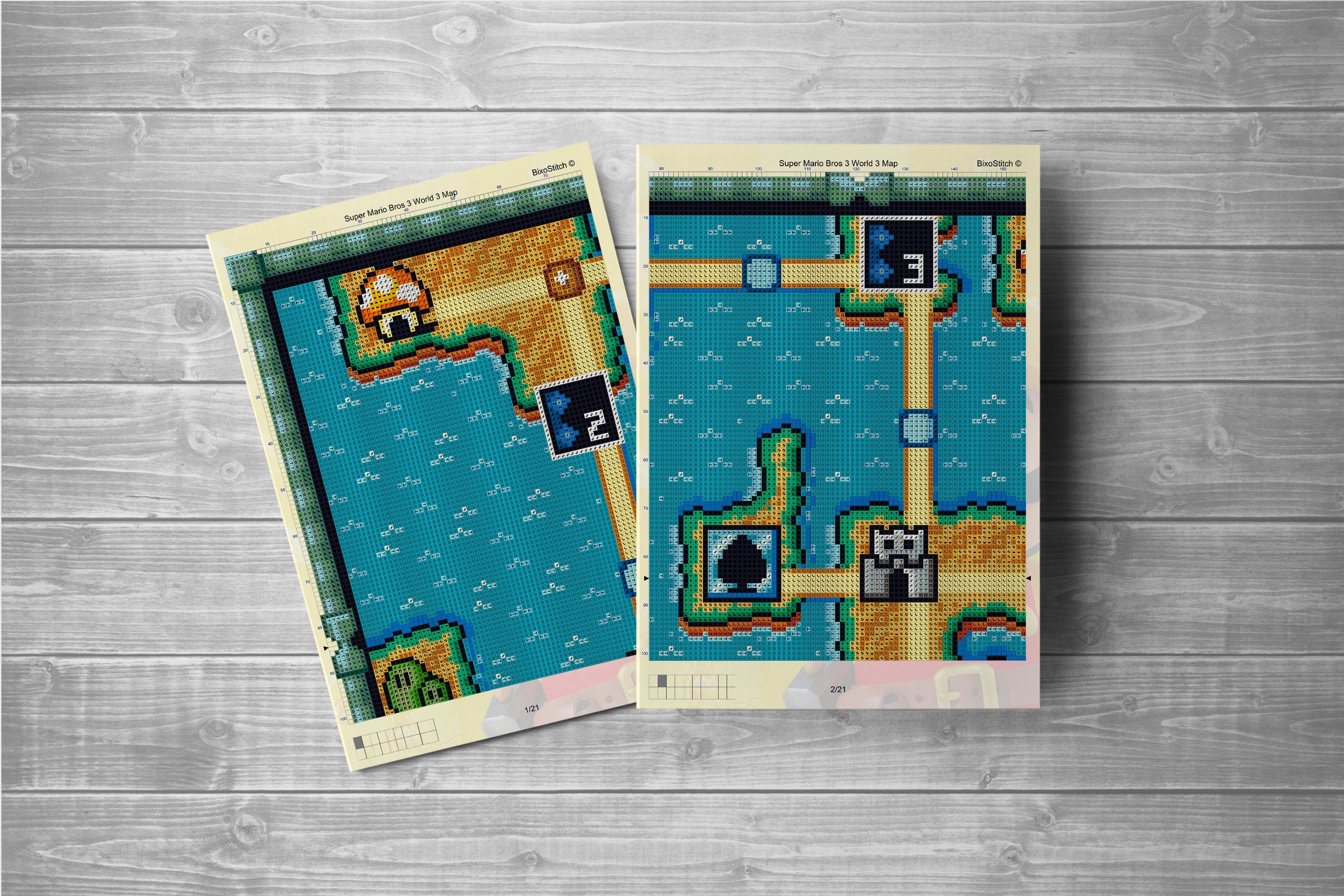 Super Mario Bros 3 World 3 Map Cross Stitch Pattern Pdf Files Instant