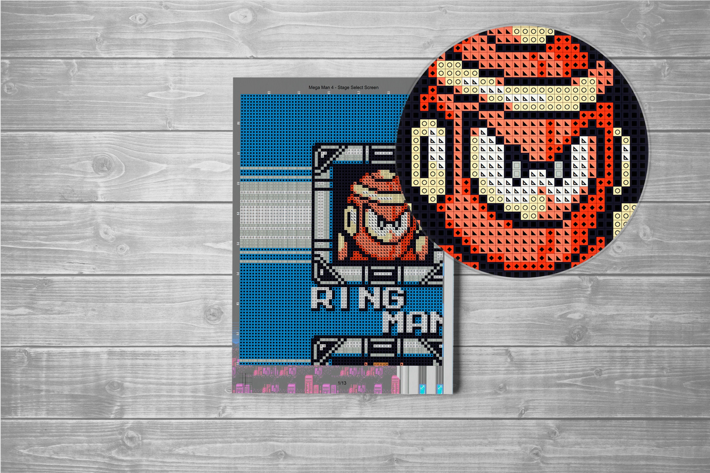 Mega Man 4 - Stage Select Screen Cross Stitch Pattern. PDF Files ...