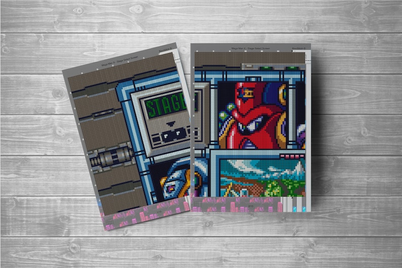 Mega Man X - Stage Select Screen Cross Stitch Pattern. PDF Files ...