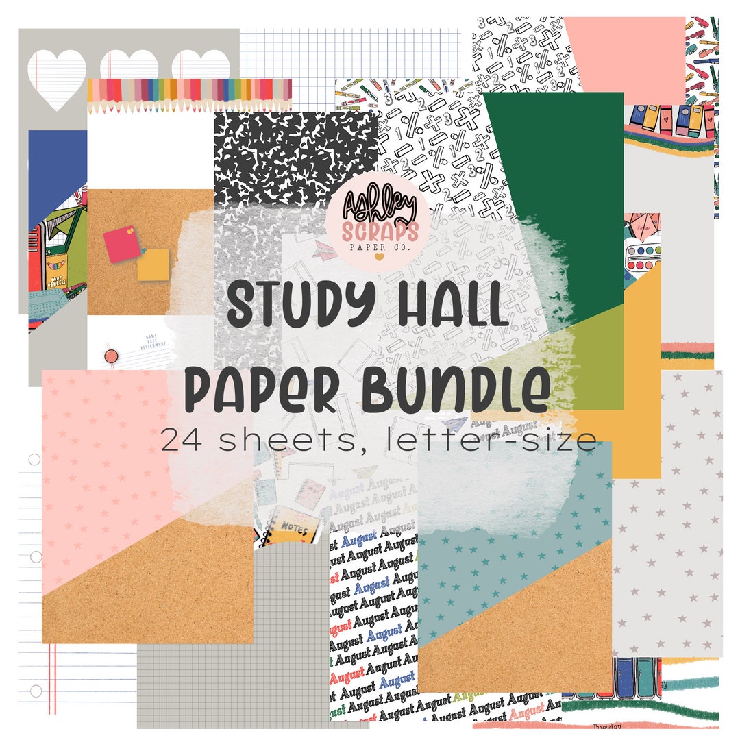 Instant Download, PAPER ONLY, Study Hall Collection, 24 Papers, Letter ...
