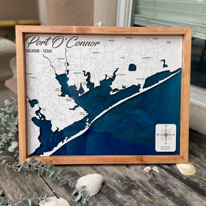 Port O Connor Resin Map - Etsy