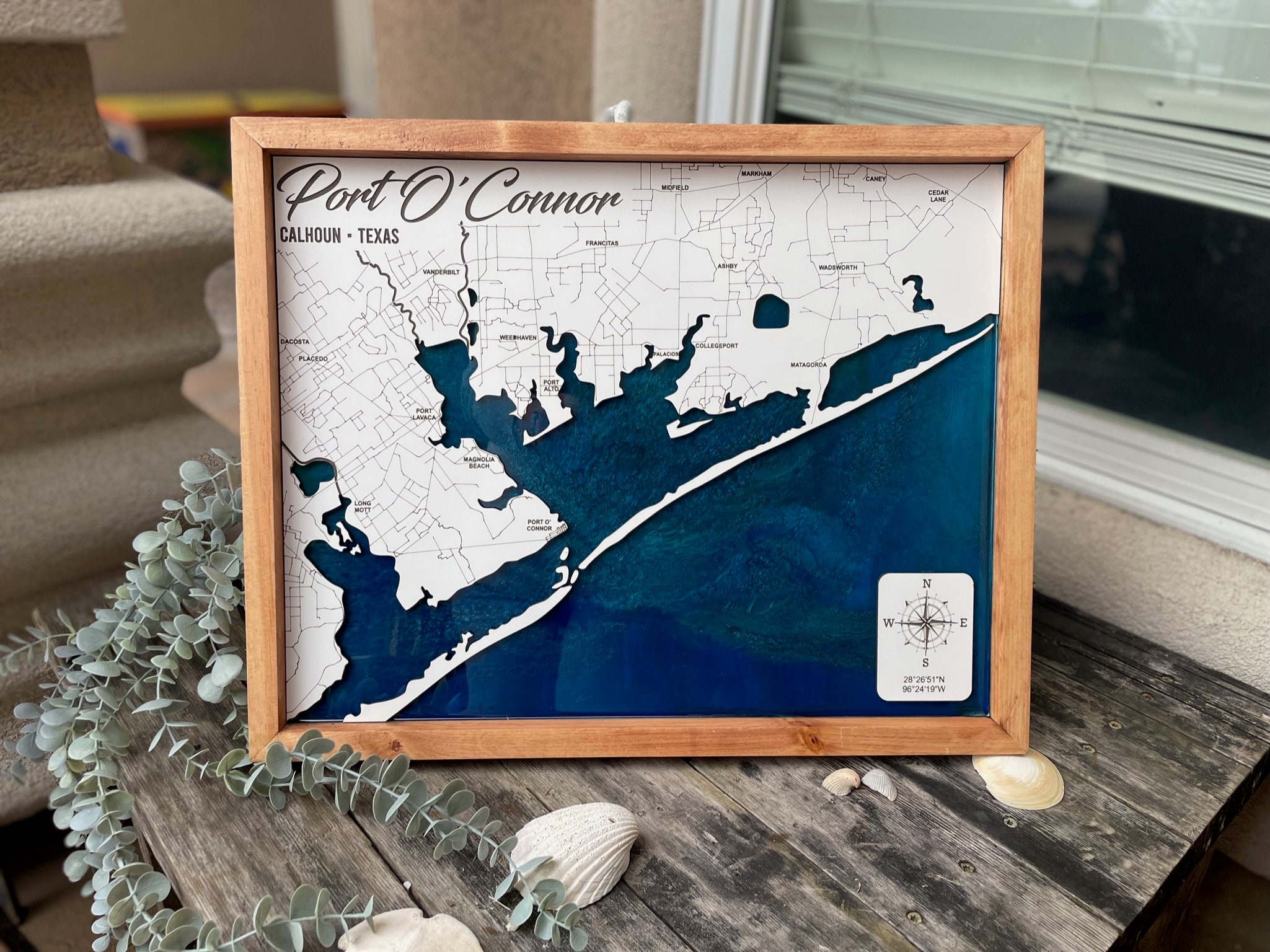 Port O Connor Resin Map - Etsy