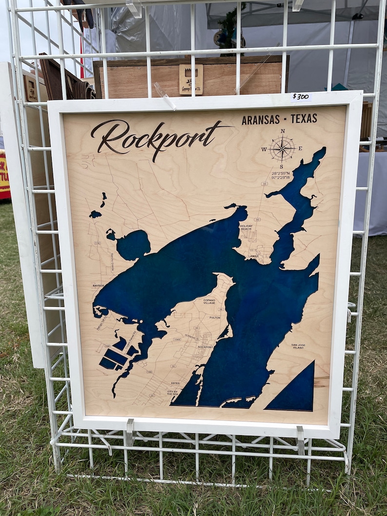 Rockport Texas Resin Map - Etsy