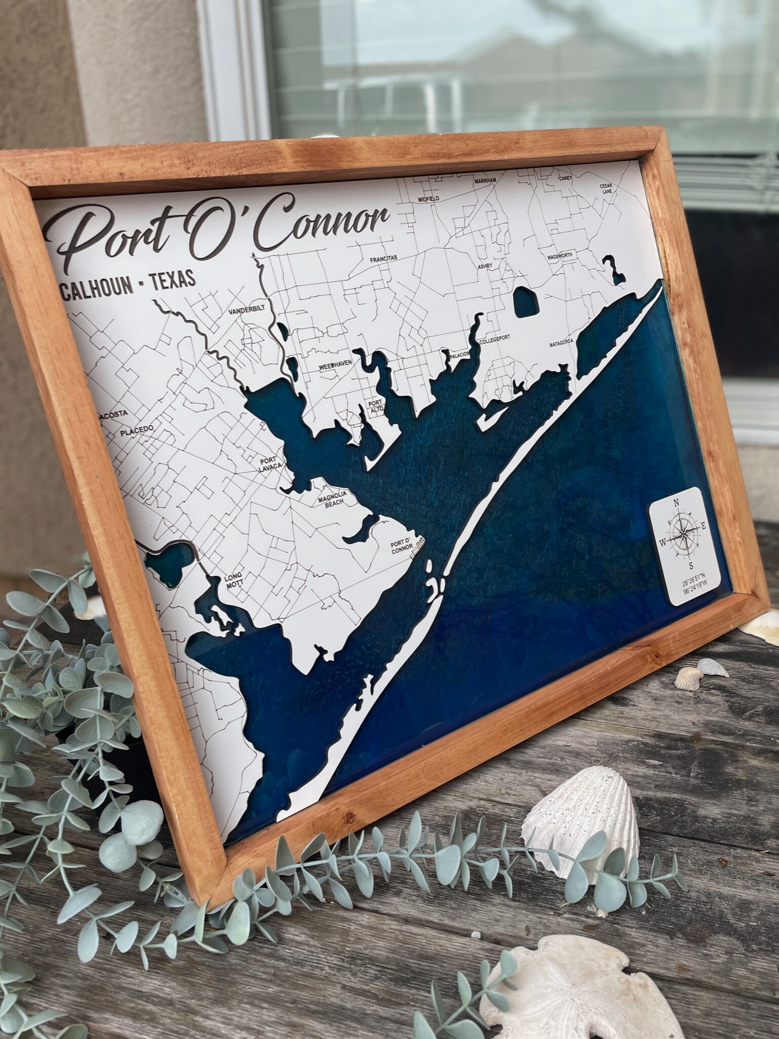 Port O Connor Resin Map - Etsy