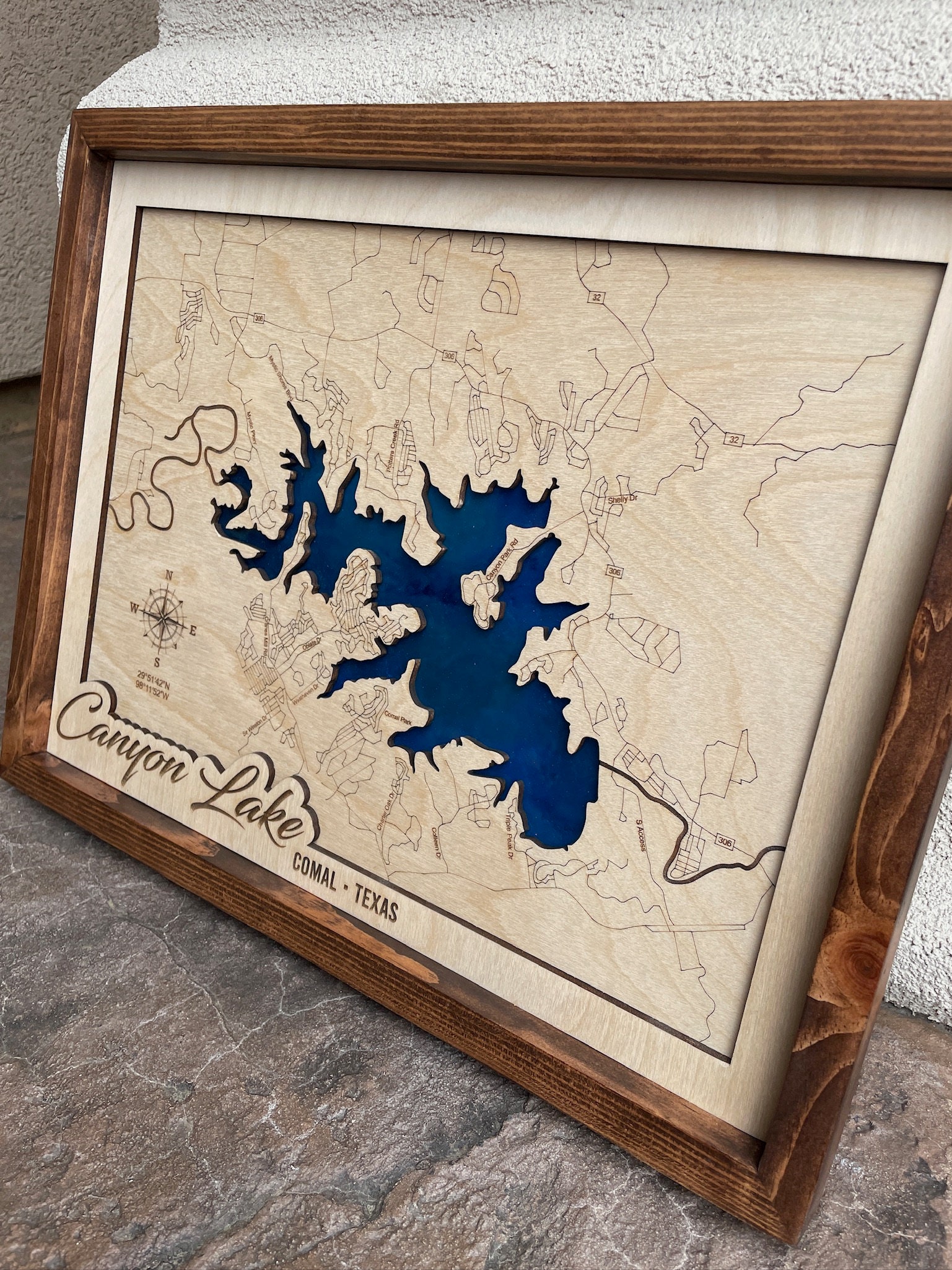 Canyon Lake Texas Laser Cut Map - Etsy