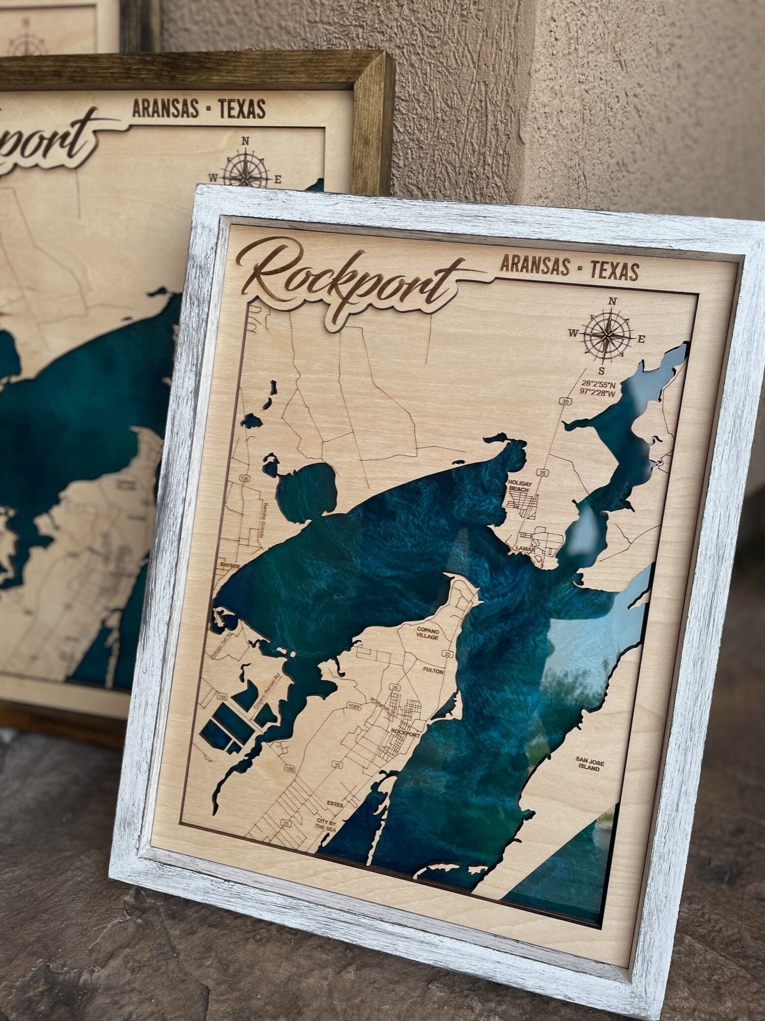 Rockport Texas Resin Map - Etsy