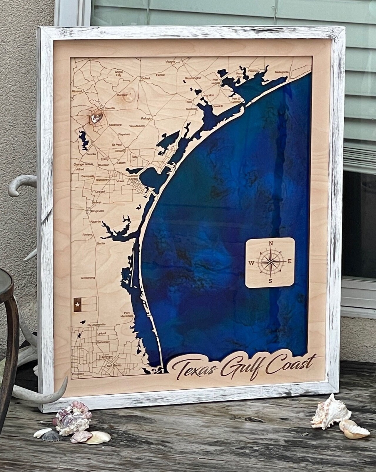 Texas Gulf Coast Resin Laser Cut Map - Etsy