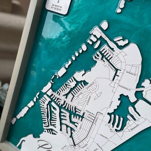 Padre Island Laser Cut Map With Resin Base - Etsy