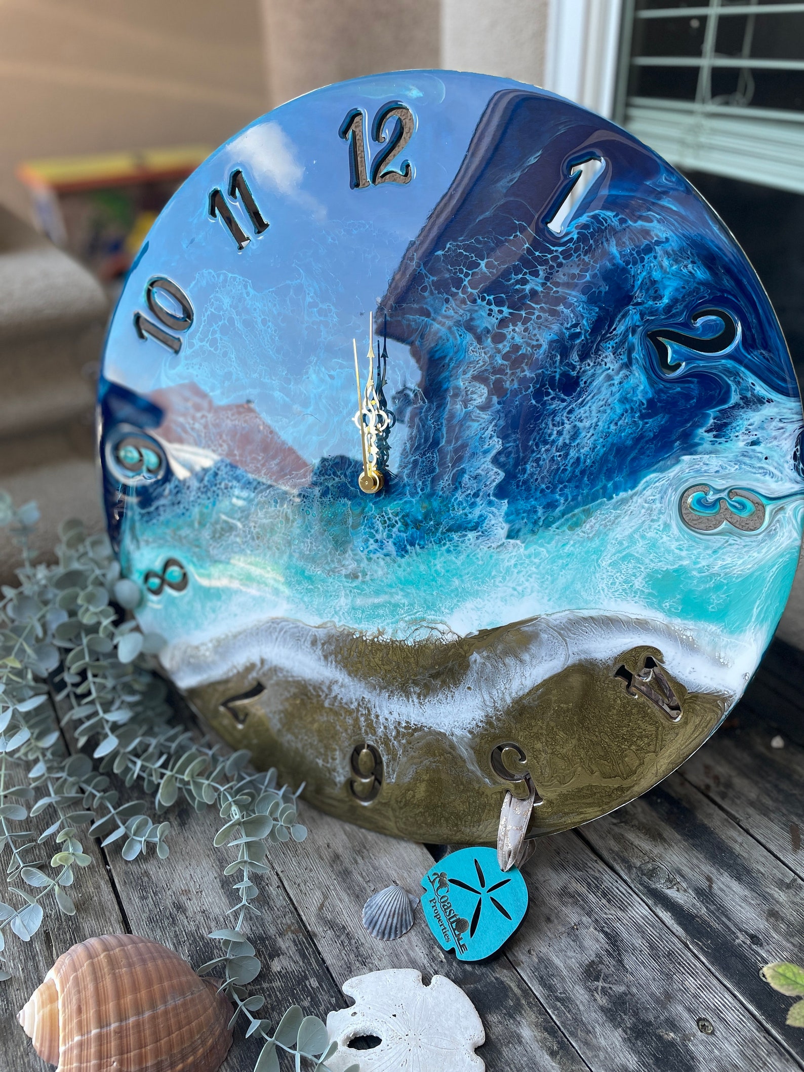 Sea Shore Resin Clock - Etsy