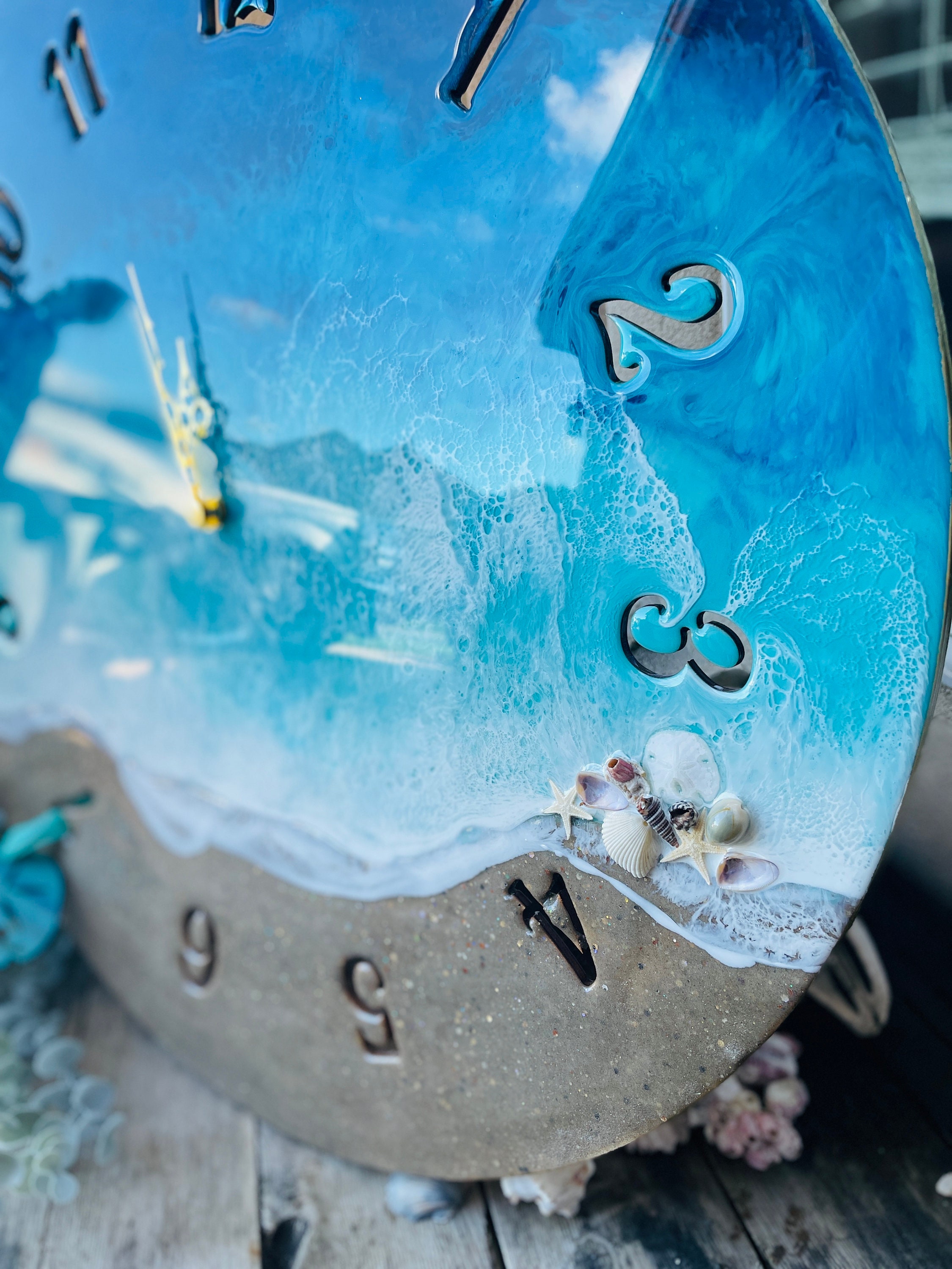 Sea Shore Resin Clock - Etsy