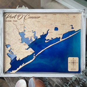Port O Connor Resin Map - Etsy