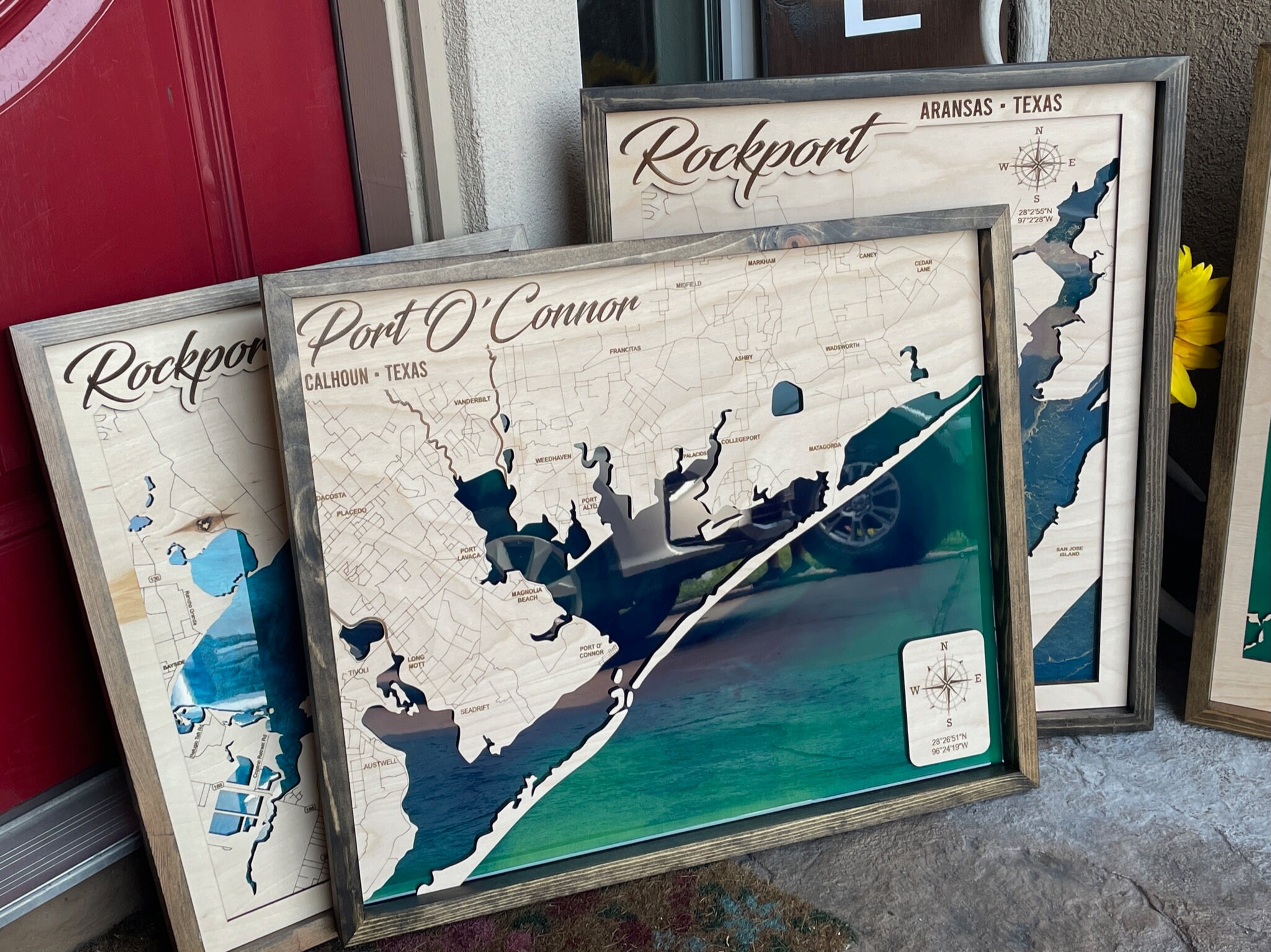 Port O Connor Resin Map - Etsy