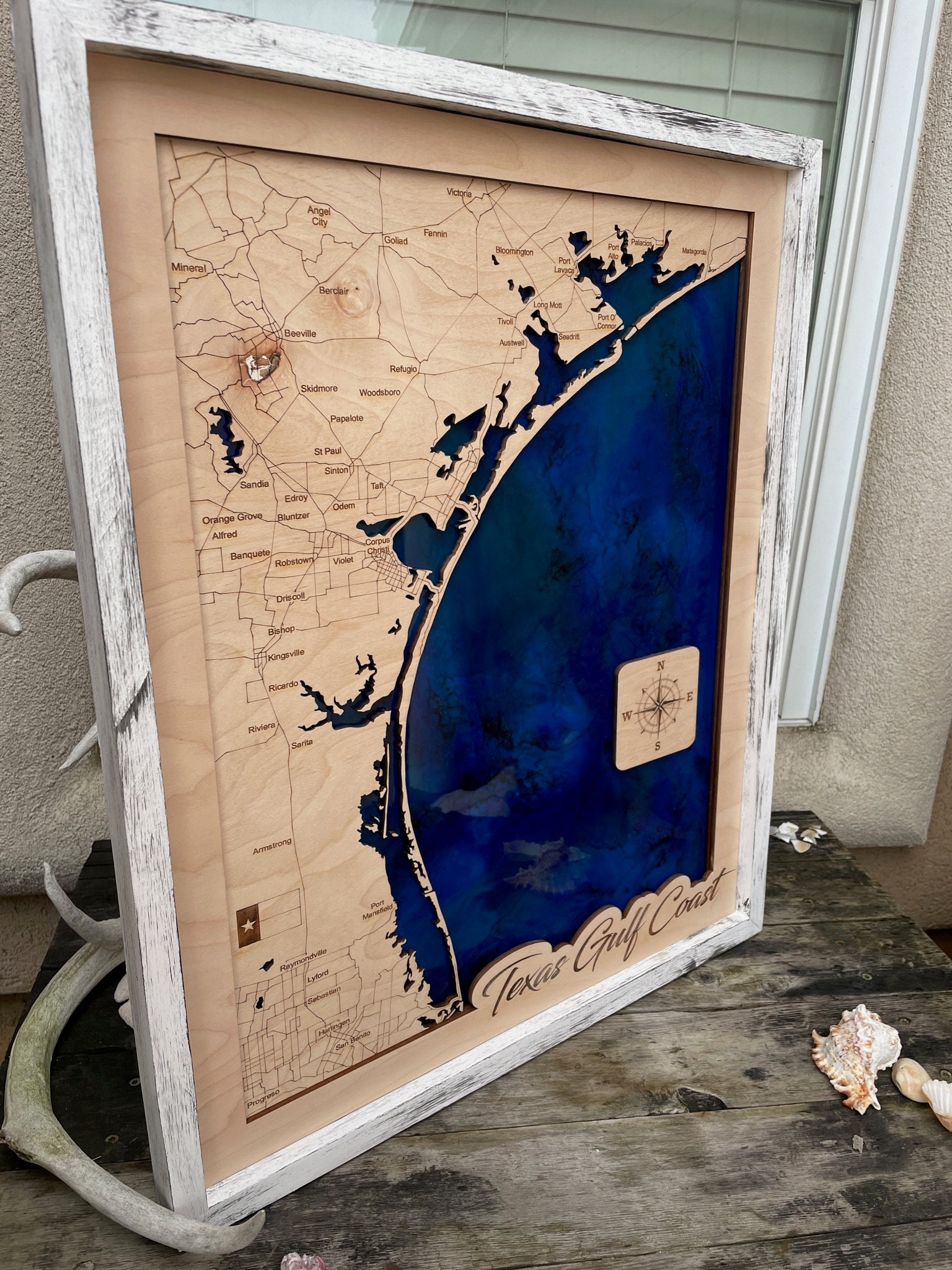 Texas Gulf Coast Resin Laser Cut Map - Etsy