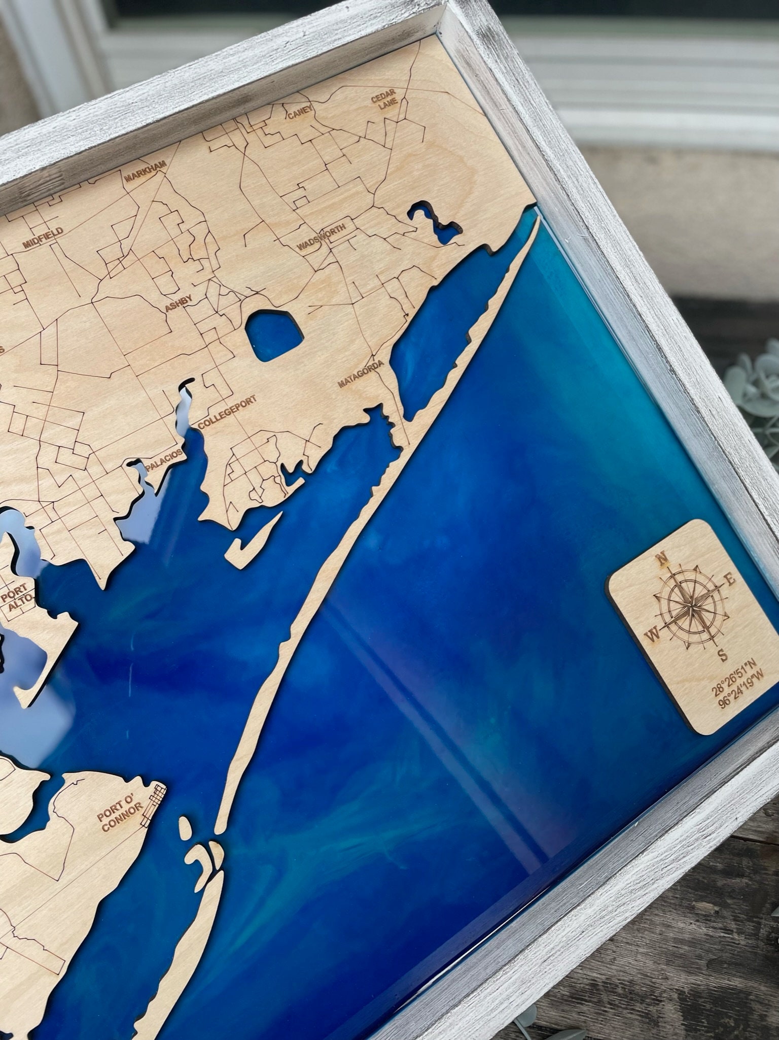 Port O Connor Resin Map - Etsy