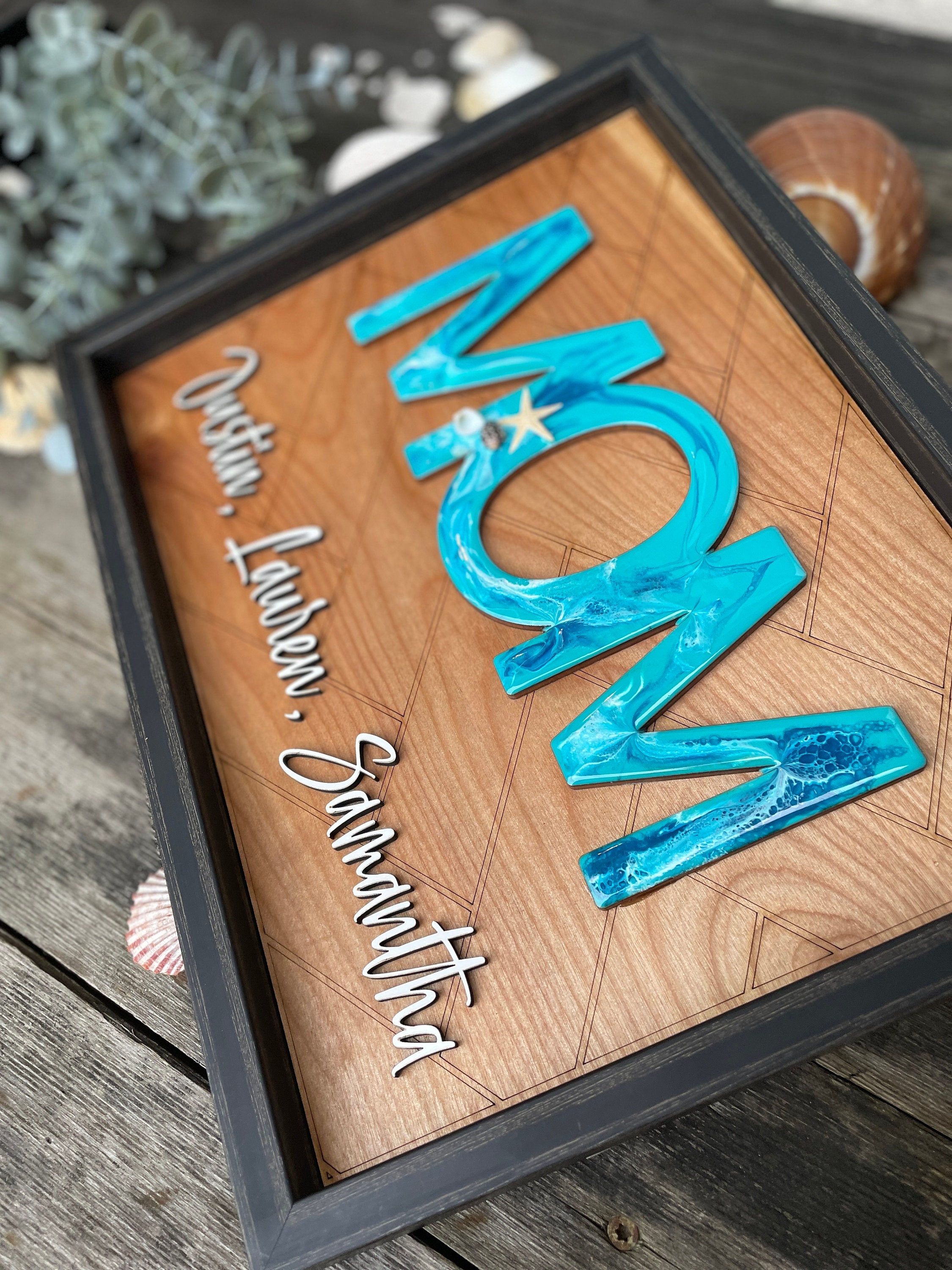 Personalized Mom 3D Resin/epoxy Sign With Names - Etsy