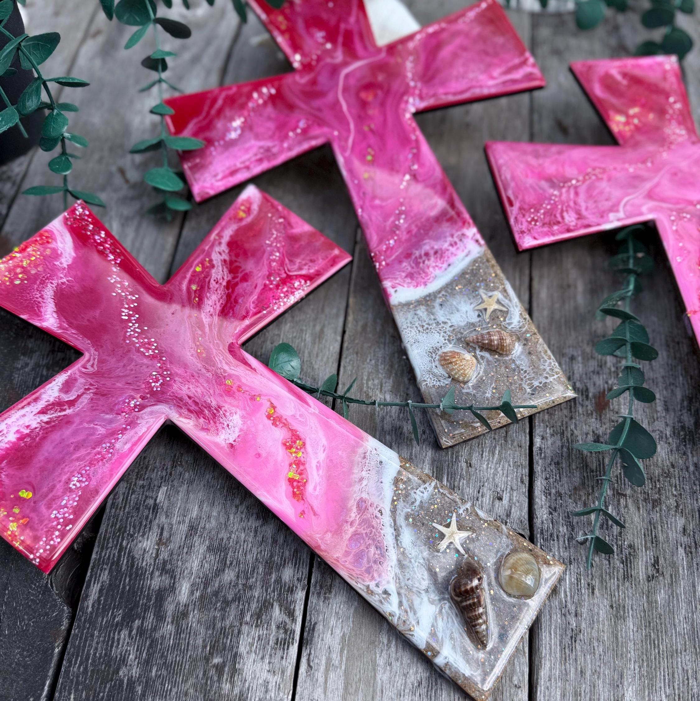 Handmade Resin Cross Wall Art | Coastal Christian Home Décor | Faith ...
