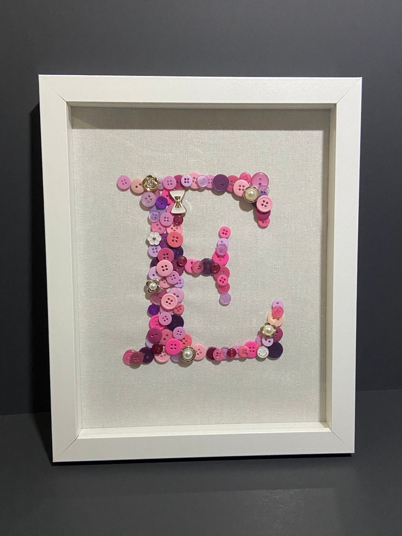 Initial Letter Button Art Decor - Etsy