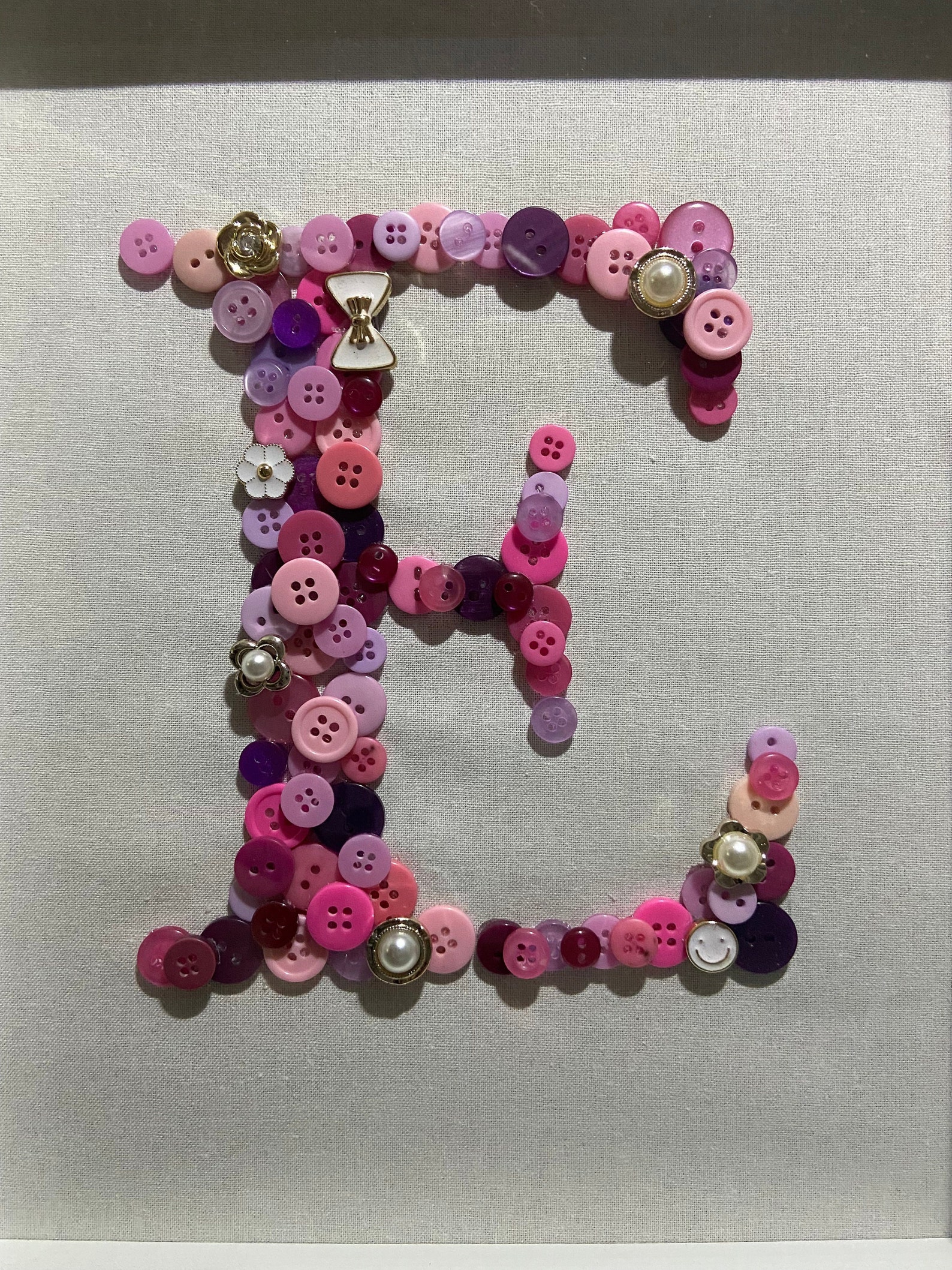 Initial Letter Button Art Decor - Etsy