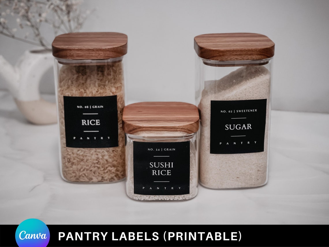 Pantry Labels Printable Stickers Kitchen Organizer Custom - Etsy