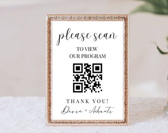 Qr Code Wedding Ceremony Program - Etsy