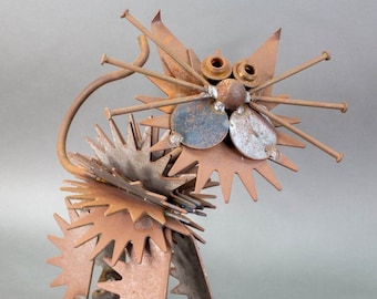 Scrap Metal Art Cat - Etsy