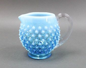 Fenton Blue Hobnail Pitcher - Etsy