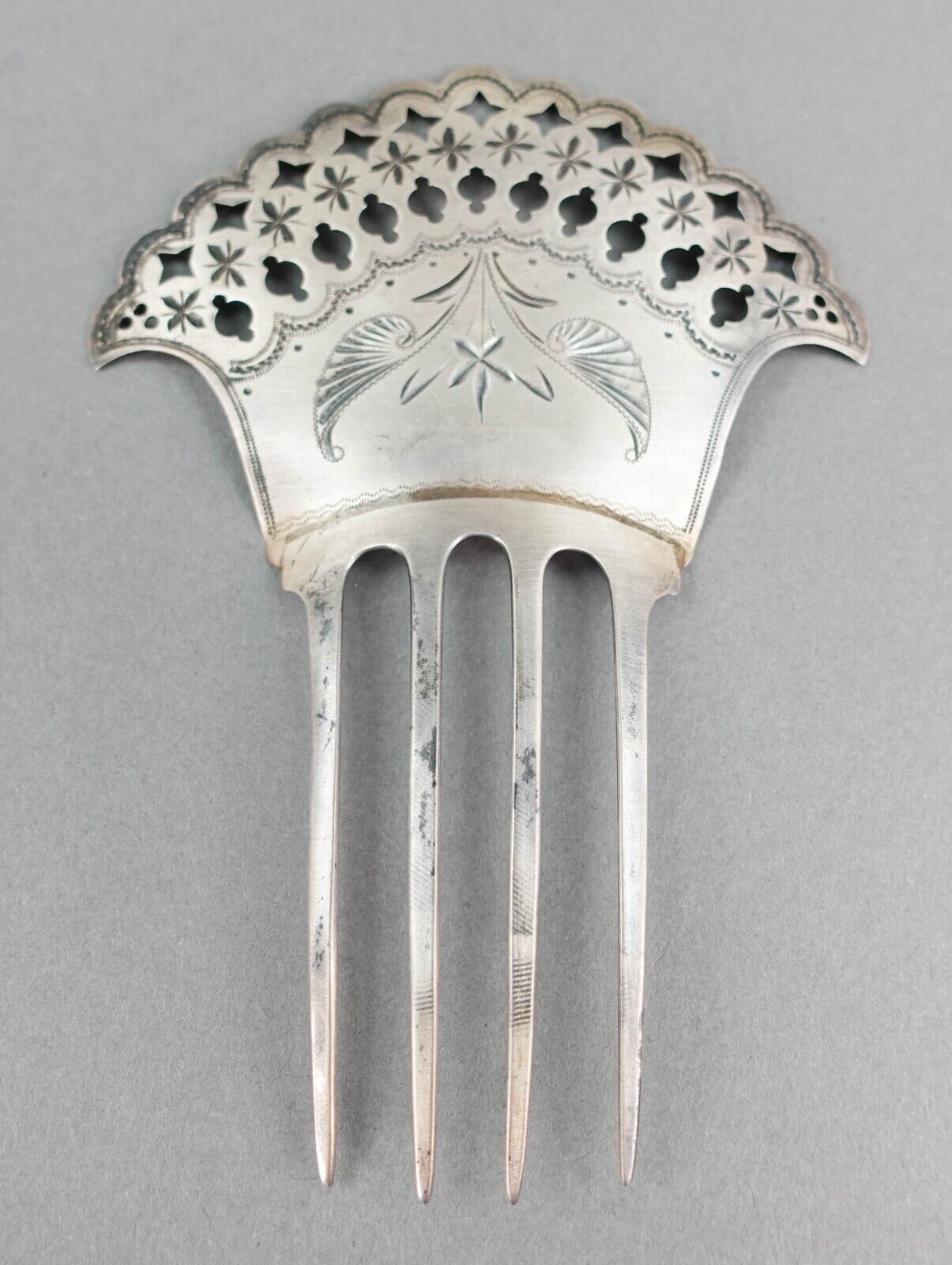 Antique Victorian Sterling Silver Brite Cut Ornate Pierced - Etsy