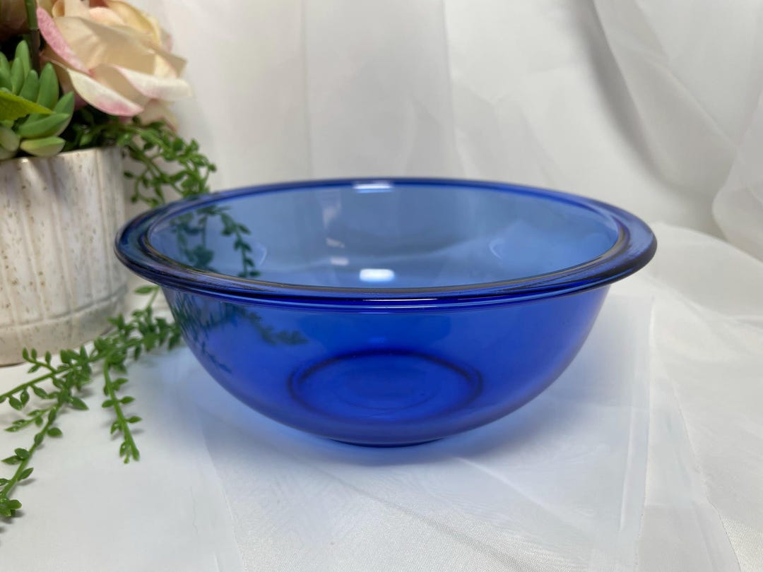 Vintage Pyrex Cobalt Clear Bottom Mixing Bowl 323 - Etsy