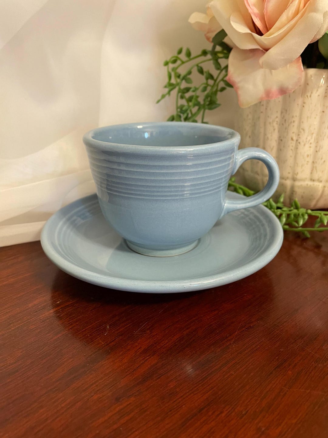 Vintage Fiesta Periwinkle Teacup and Saucer Set - Etsy