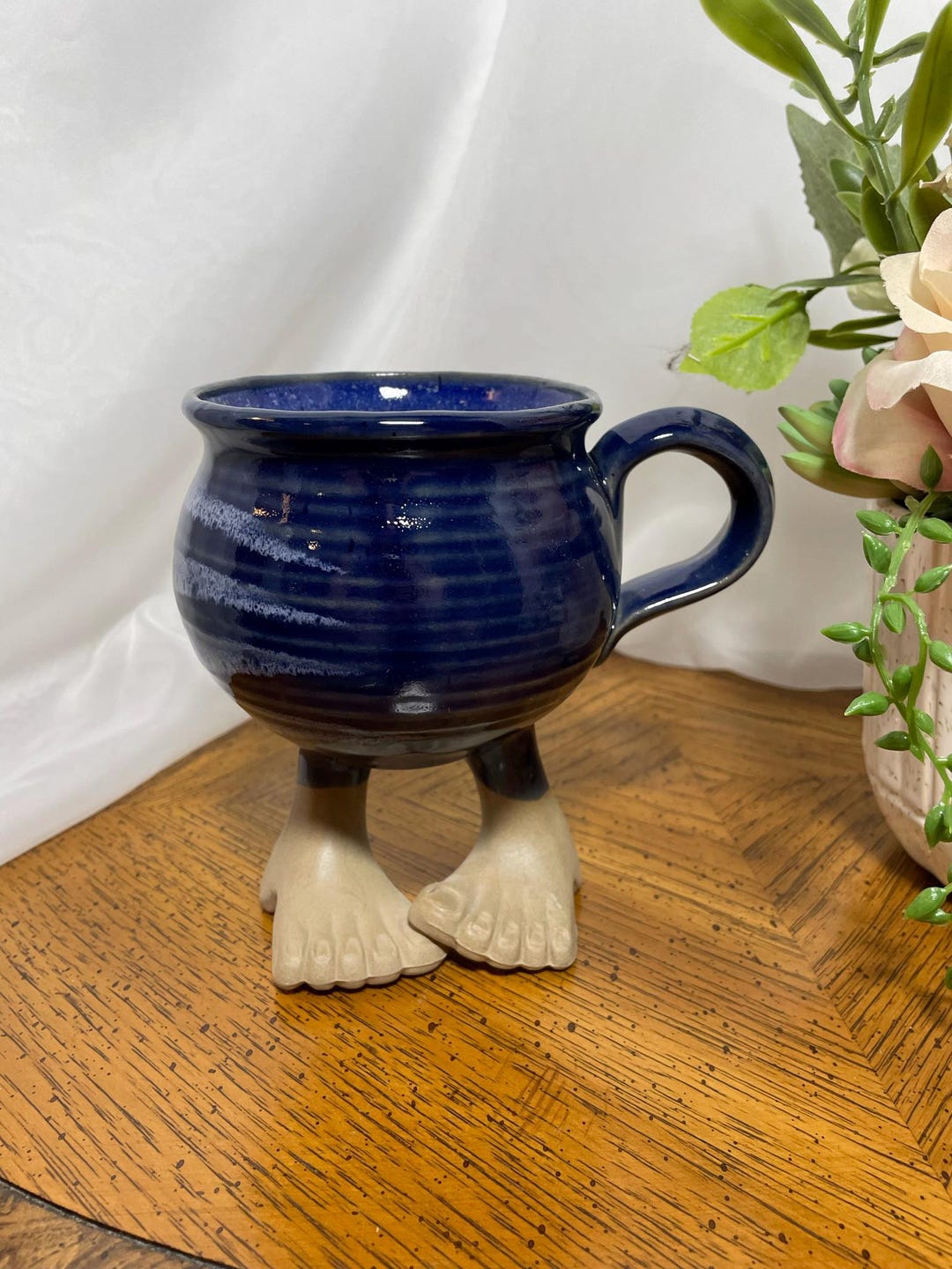 Vintage Muddy Waters Pottery Barefoot Blue Mug - Etsy